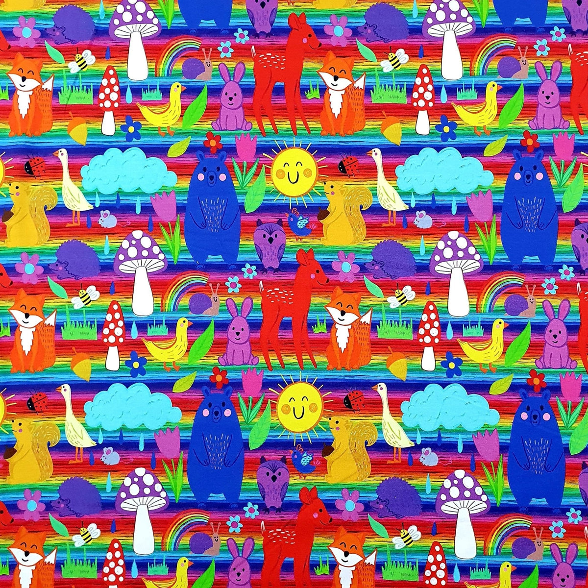 Rainbow animals pre order fabrics - KP Fabrics