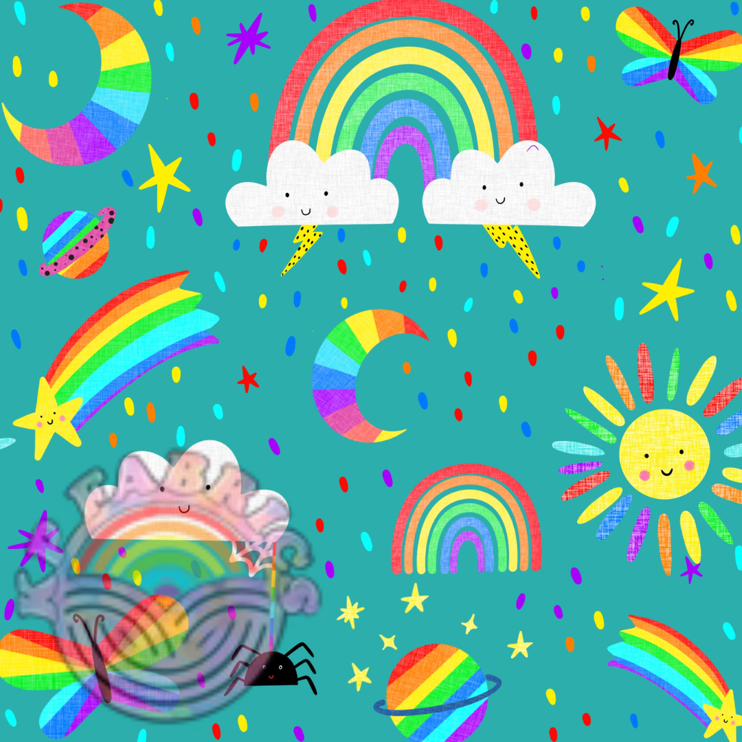 Rainbow mash up pre order fabrics - KP Fabrics