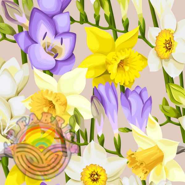 Spring Daffodils & Crocus pre order fabrics - KP Fabrics