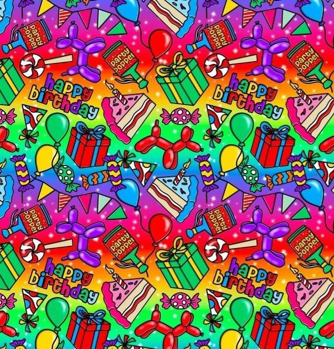 Happy birthday pre order fabrics - KP Fabrics